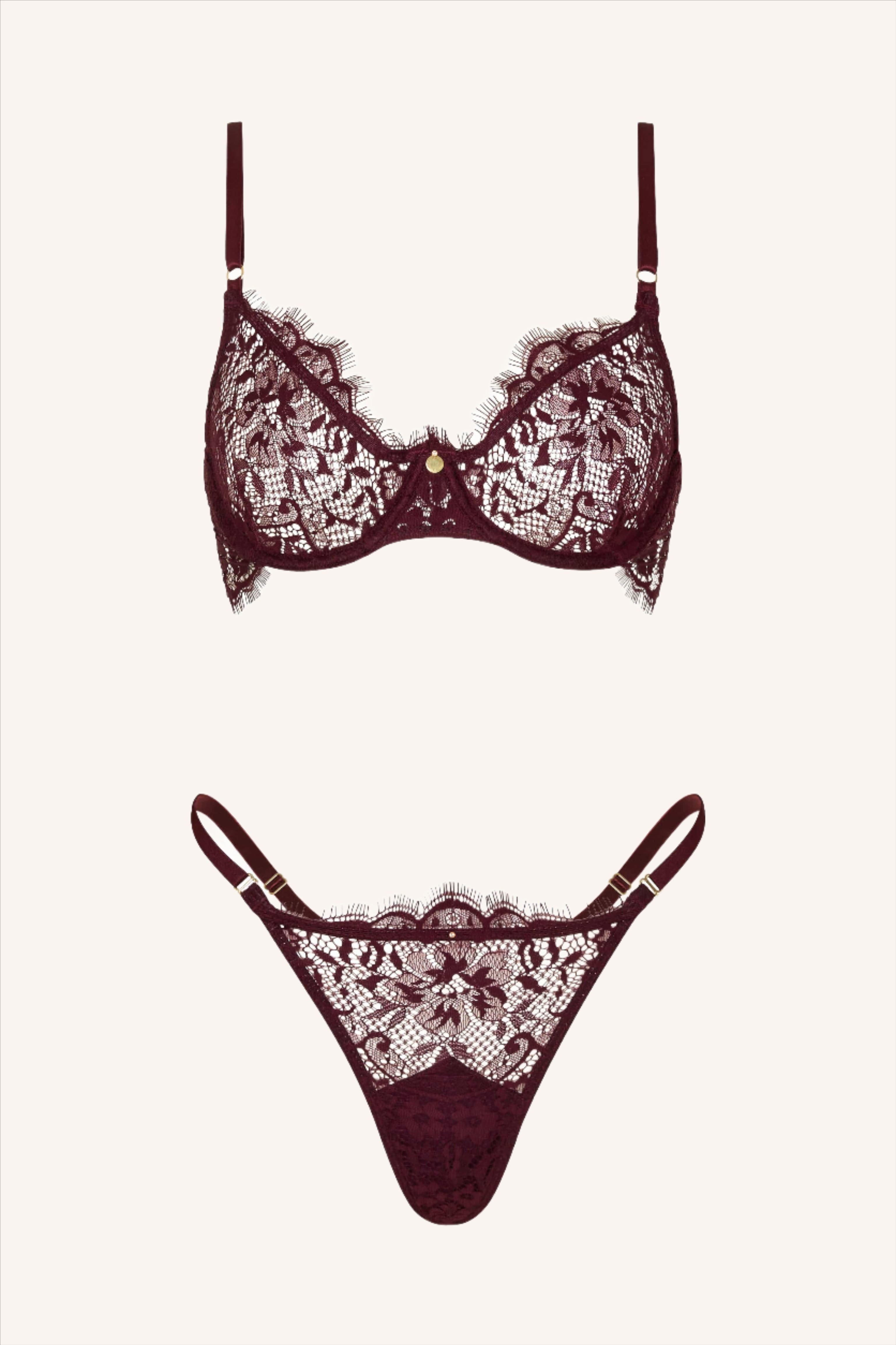 Dainty Bra Lingerie - Burgundy | Gooseberry - Gooseberry Intimates